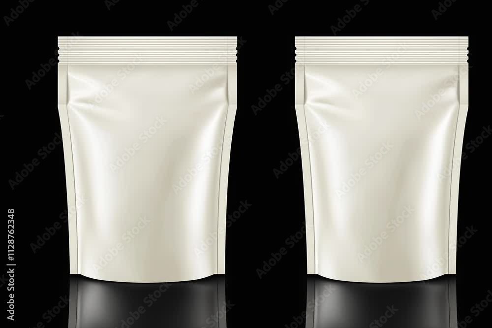 Stick pack. Blank sachet package mockup for coffee and tea isolated on ...