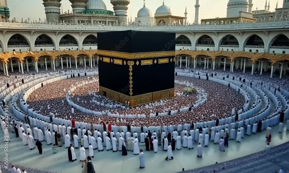 Muslim pilgrims circumambulate the Kaaba at Masjidil Haram in Makkah ...