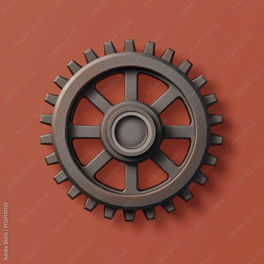 Mechanics repair and engine adjustment concept. Rusty gear on a ...