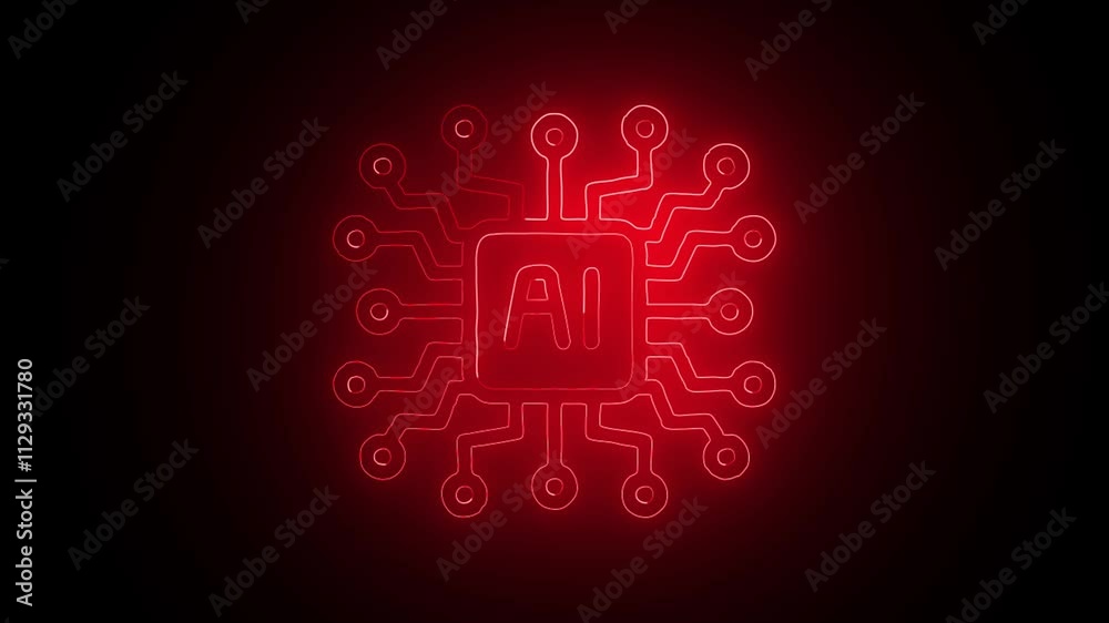 Computer processor icon, digital logotype CPU icon background 4k ...
