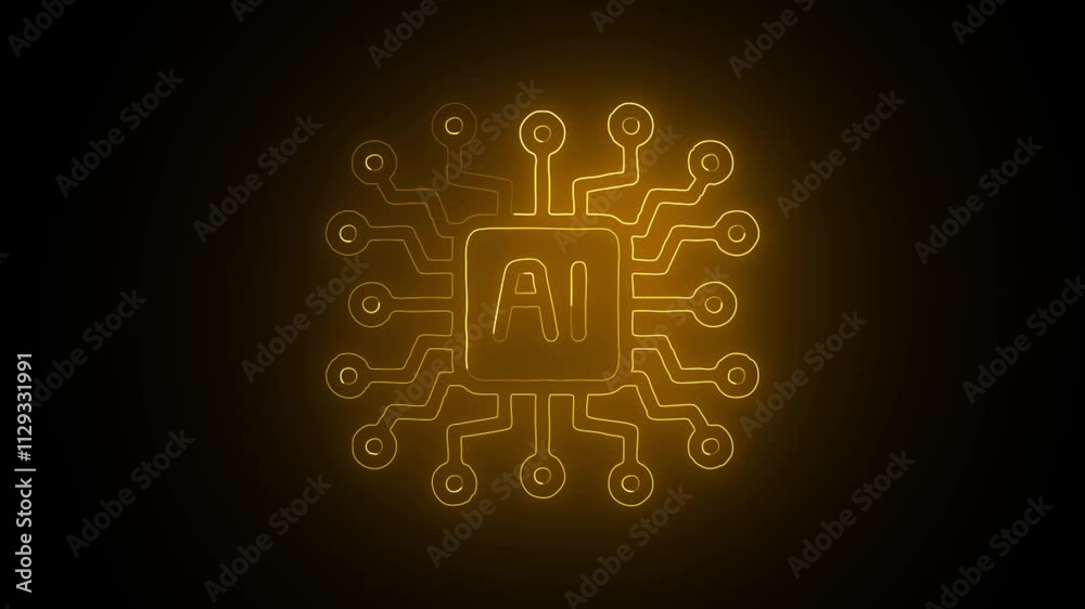 Computer processor icon, digital logotype CPU icon background 4k ...