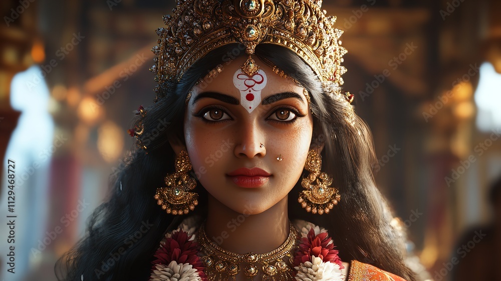 Maa Laxmi 8K Realistic Lighting, Highly Detailed High Resolution Stock ...