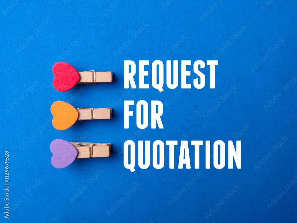 Text Request for quotation on a blue background. Business and rfq ...