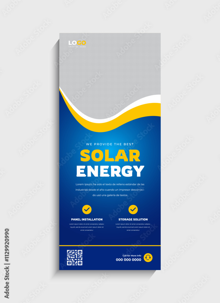 Solar Energy business standee roll up banner template design Stock ...