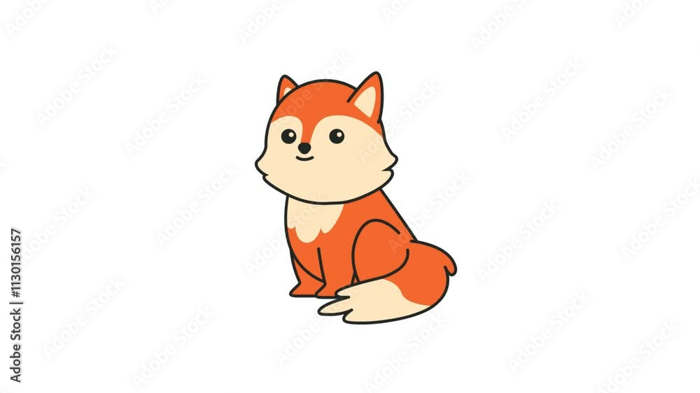 cartoon fox animation. Fox icon animation with transparent background ...