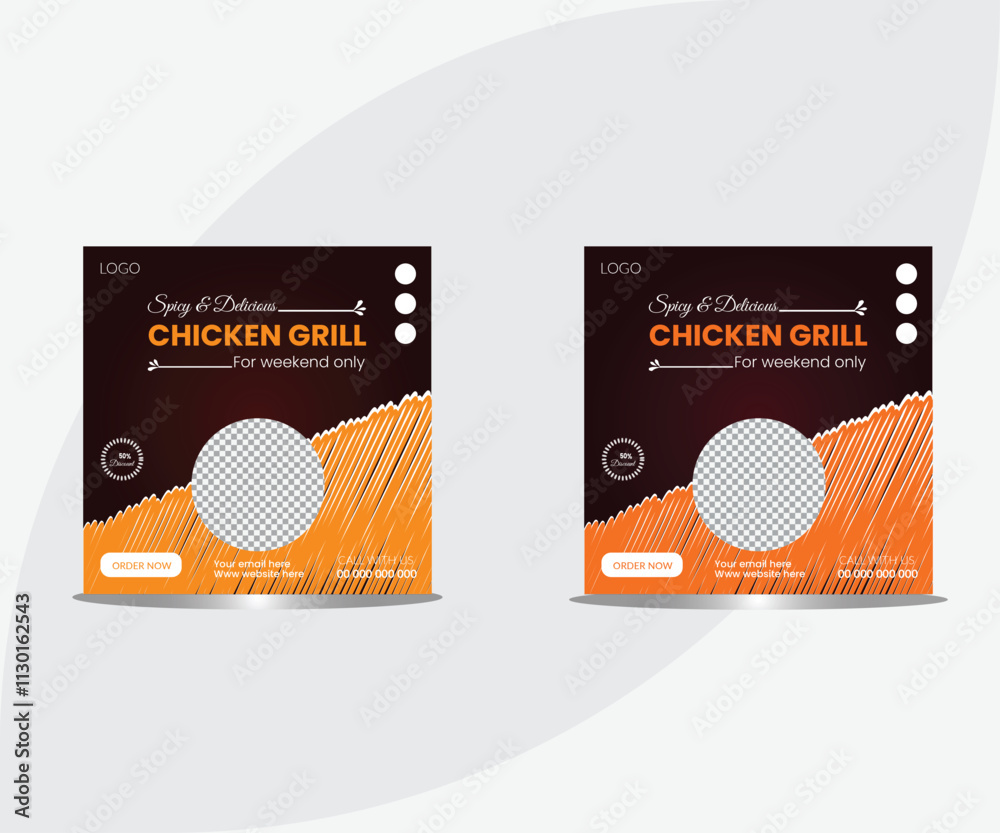 Special chicken social media post design. Restaurant food menu web ...