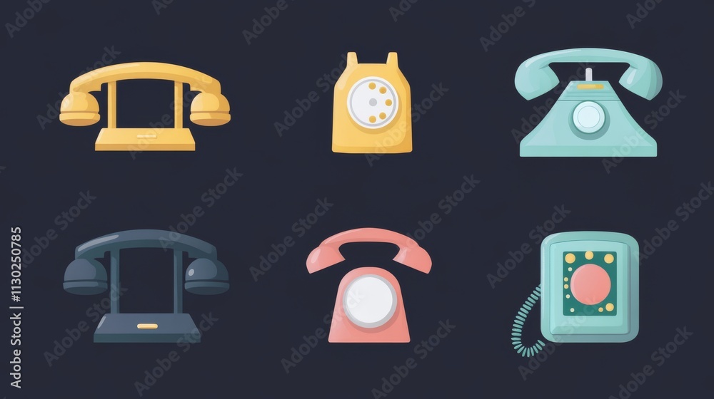 Telephone icon, vector set. Phone icon set, vector, silhouette. Contact ...