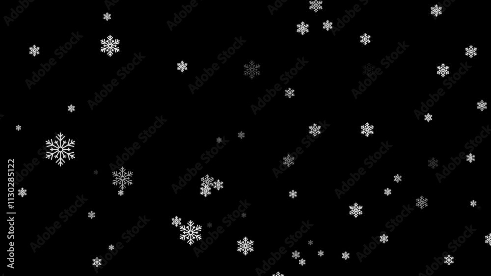 Falling snow isolated on black background, Realistic Snow Falling ...