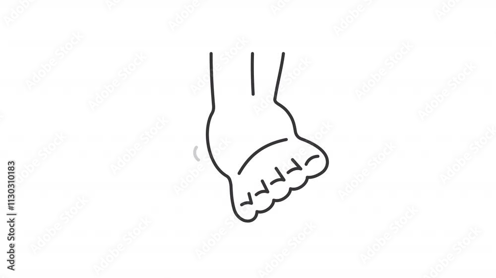 Joint sprain line animation. Foot pain animated icon. Moving feet ...