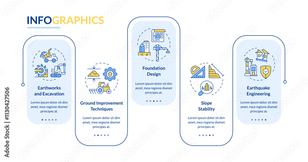 Applications of geotechnical reports rectangle infographic vector ...