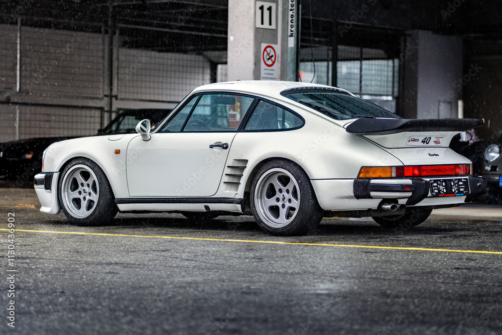 Luxury old sports car Porsche 911. Rare German fast car made in the 80s ...