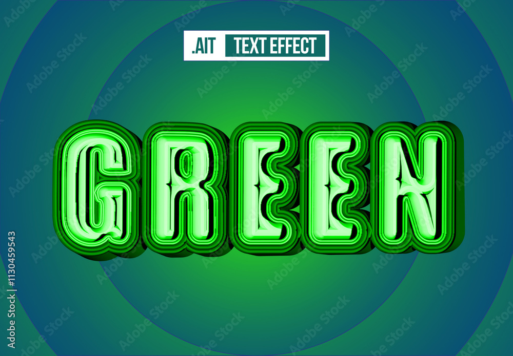 Green Text Effect Design Template Stock Template | Adobe Stock