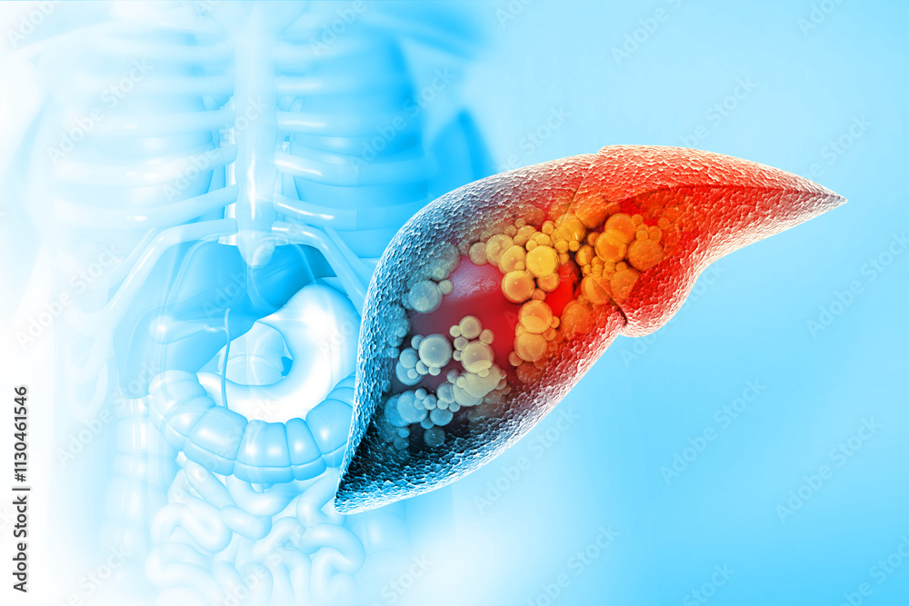 Liver damage such as Fatty liver, Fibrosis, Cirrhosis, and Liver cancer ...