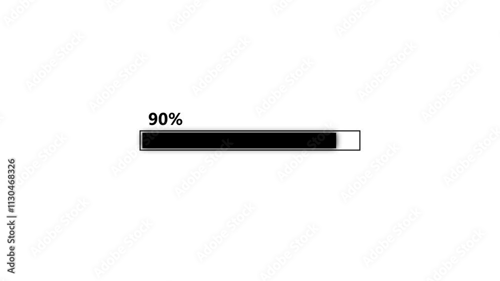 Simple Loading bar screen progress animation. Progress loading bar 0-100 percent with Alpha ...
