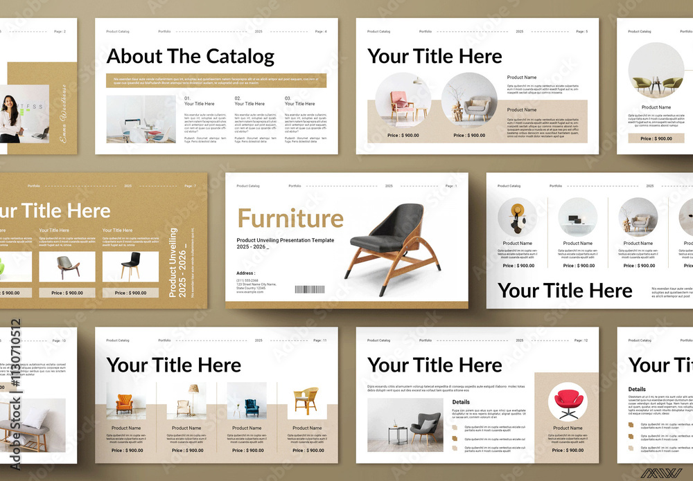 Product Catalog Presentation Template Stock Template | Adobe Stock