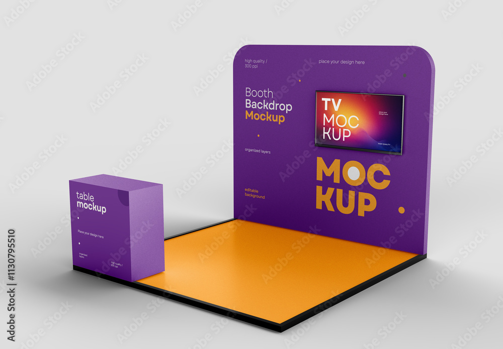 Booth Backdrop Stand Mockup – AI-Generated Design for Trade Shows ...