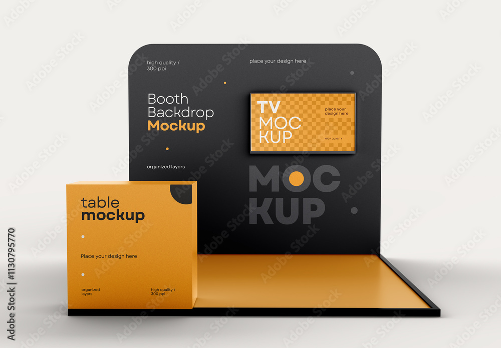 Booth Backdrop Stand Mockup – AI-Generated Design for Trade Shows ...