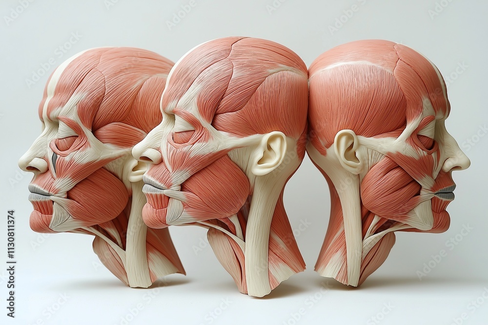 Anatomy of Expression: Three detailed anatomical models of human heads ...