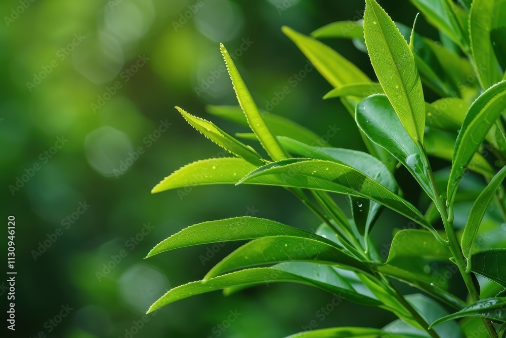 Leaves of tea tree used in traditional medicine for asthma angina and ...