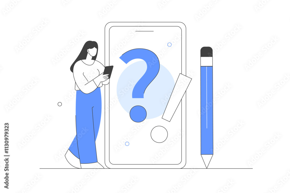 Frequency Asked Questions And Helpdesk Character Asking Questions To Helpdesk Customer Service