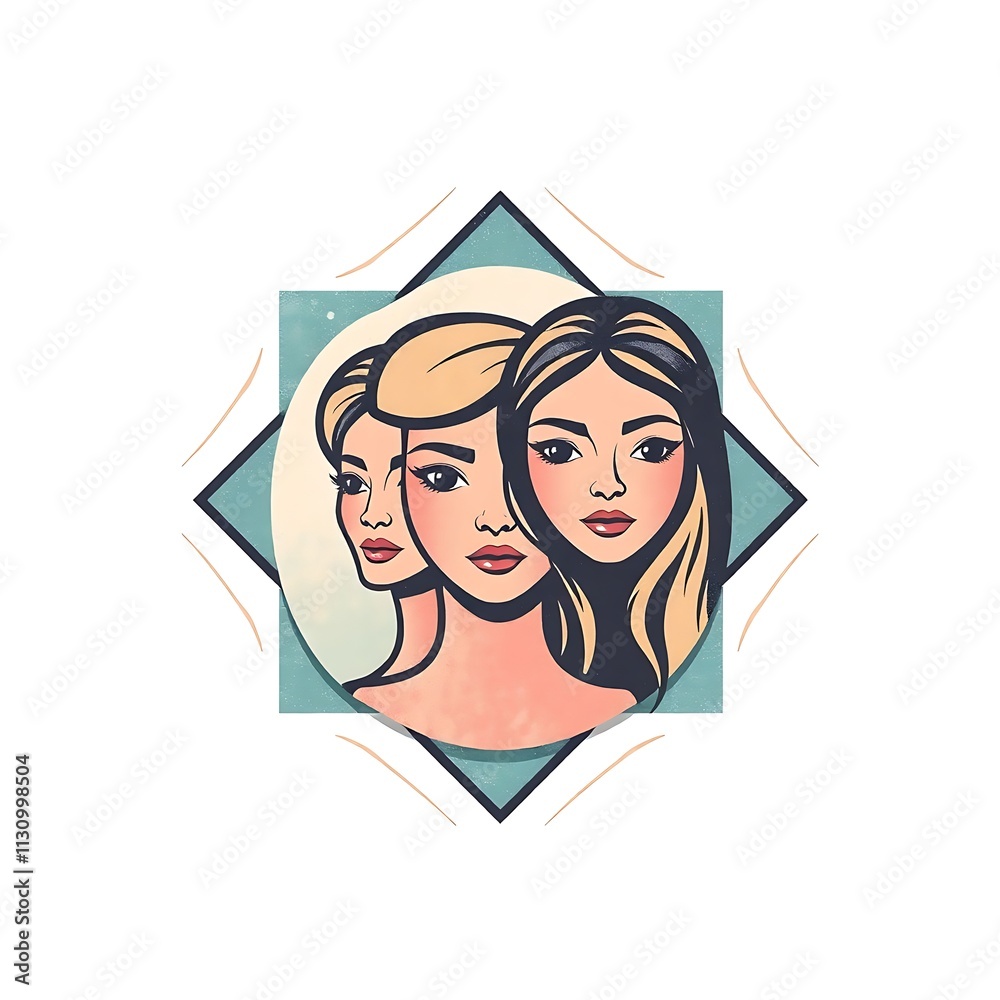 Gemini Zodiac Sign: A stylized illustration of the Gemini zodiac sign ...
