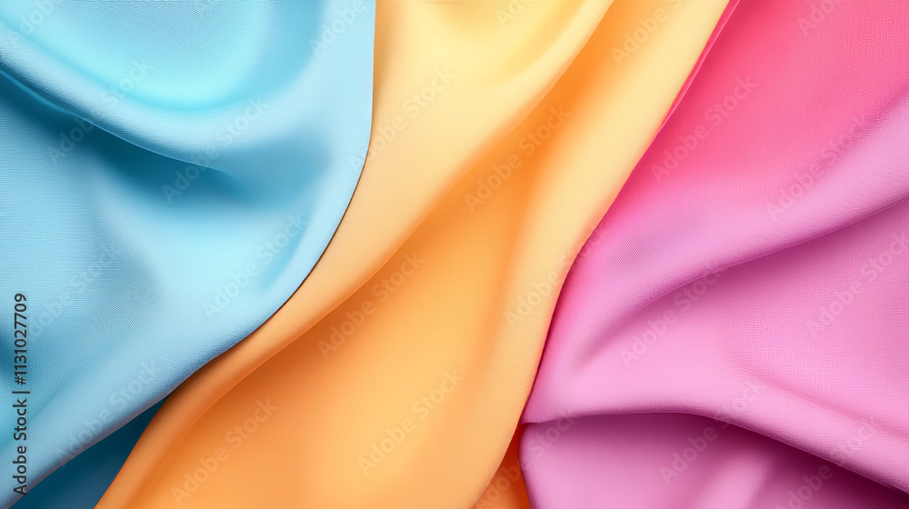 Realistic fabric swatch and color sample vector mockup. Textile texture ...