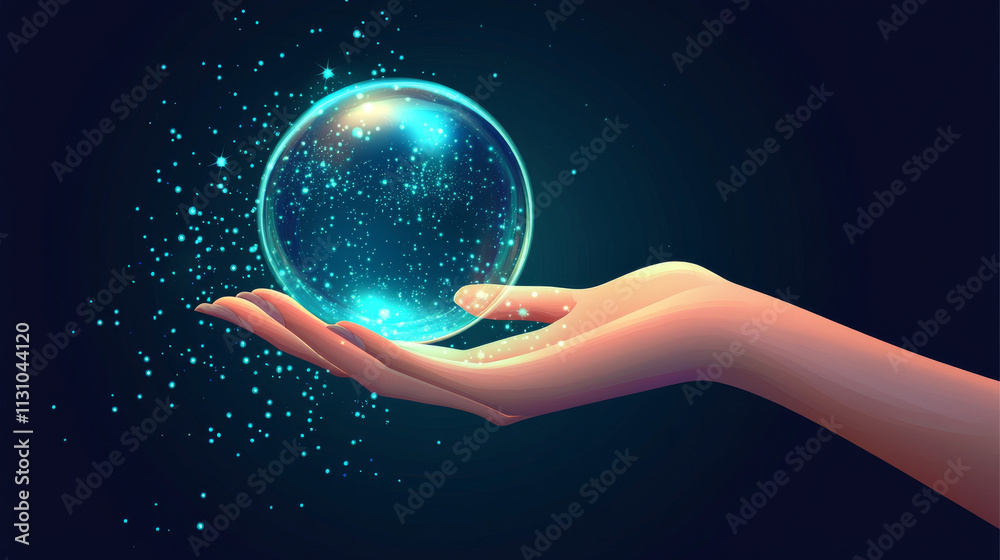 Witch hand hold ball of magic spell. Sprite sheet for 2d animation of ...