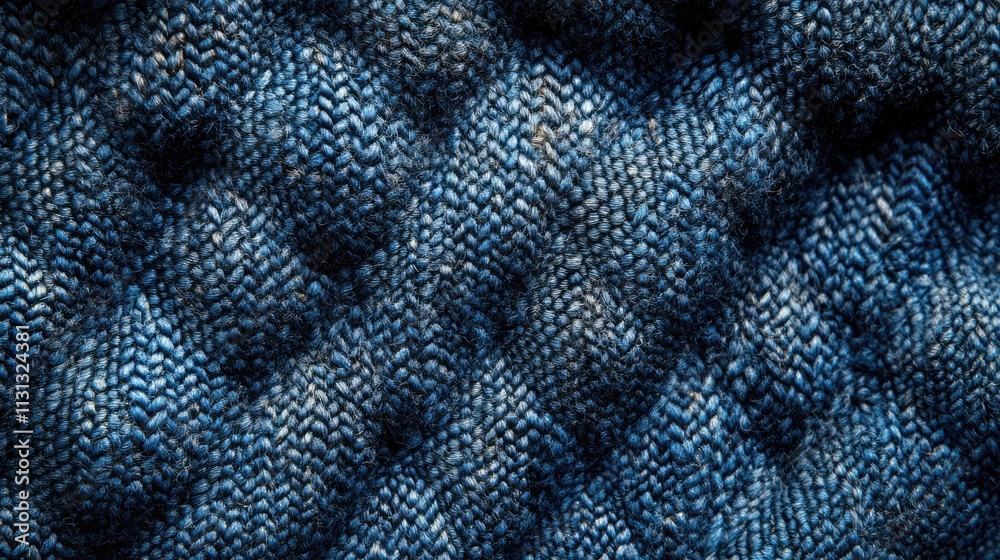 Knitted fabric texture in deep blue hues ideal for background design ...