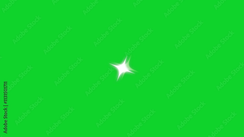 Twinkle Glowing stars sparkle on green screen background. 4K Chroma key ...