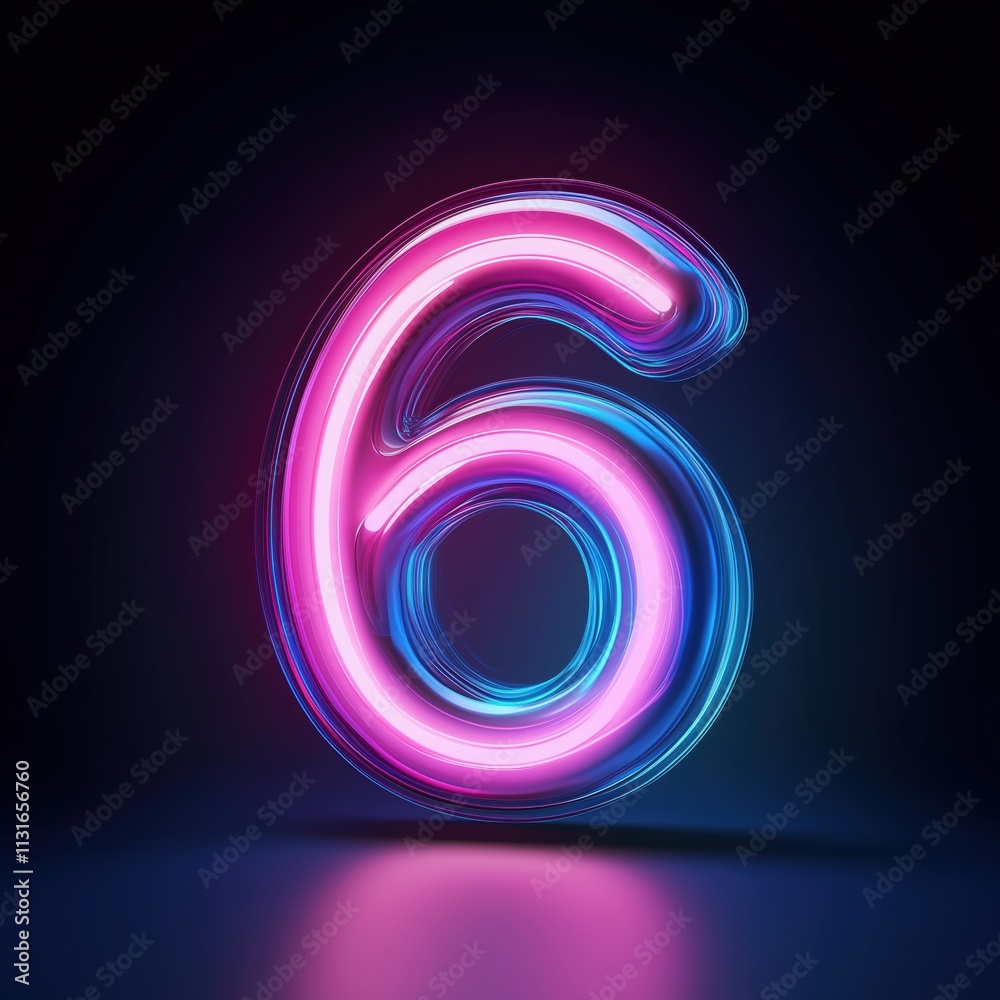 Neon Light Glowing In The Dark: Pink And Blue Gradient Digital Symbol ...