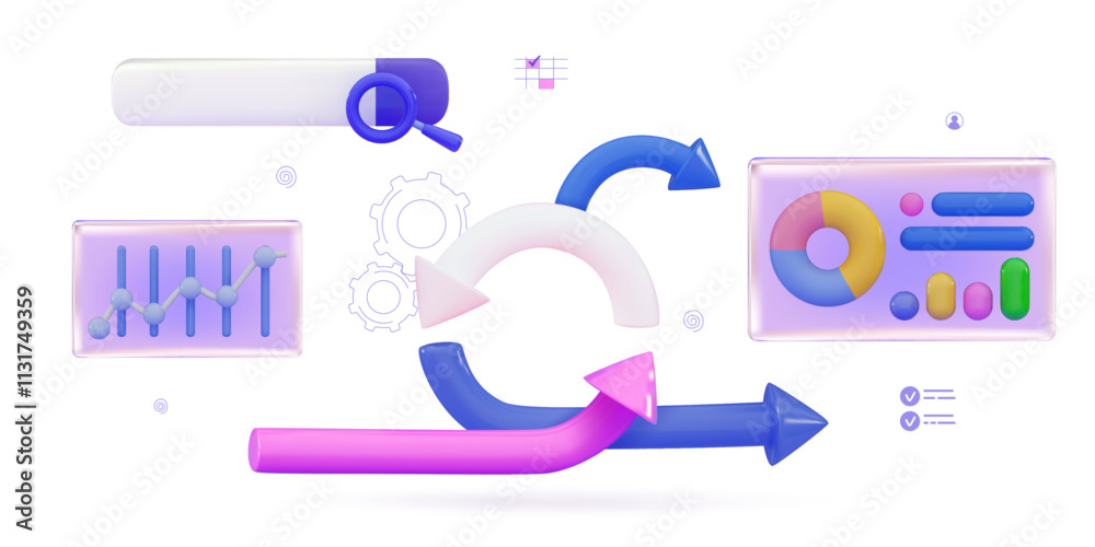 3d Agile development decisions methodology business concept Agile life ...