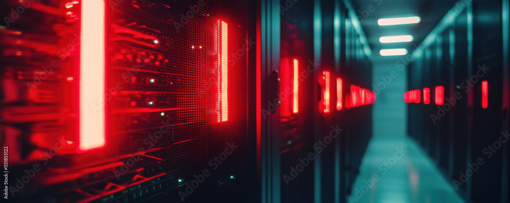 Cyber Attack and Incident Response Concept. corporate server room with ...