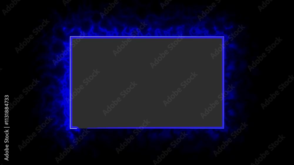 Abstract neon light rectangle frame and seamless loop pattern animation ...