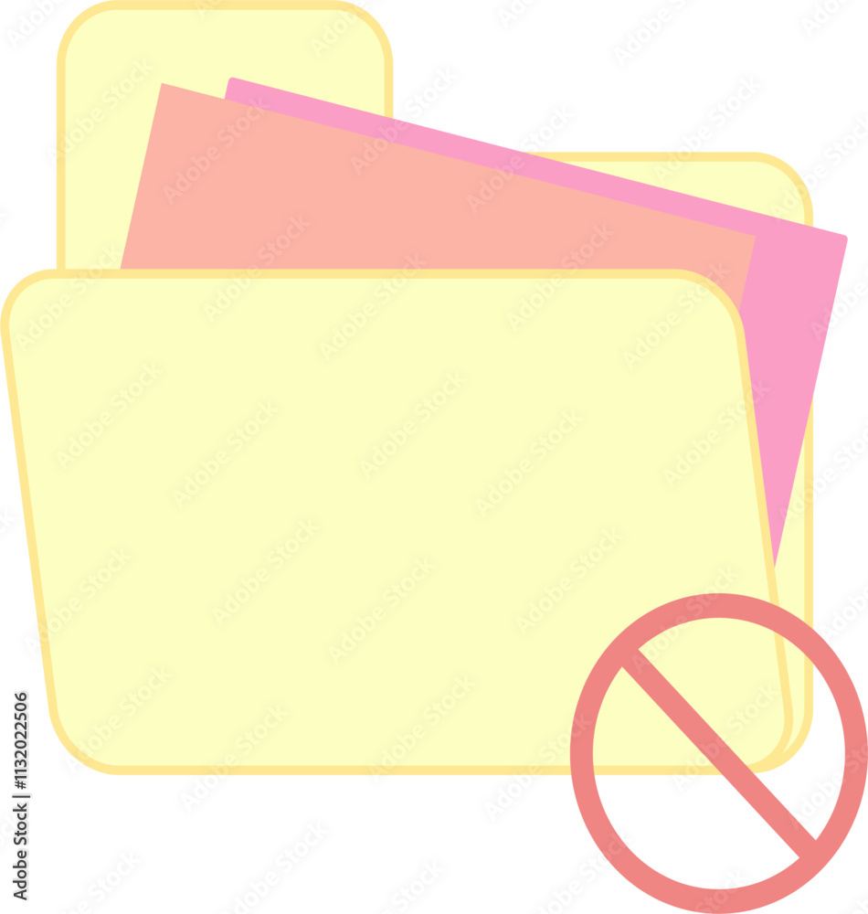 Restricted Access: Folder Icon with Prohibition Symbol Stock Vector ...