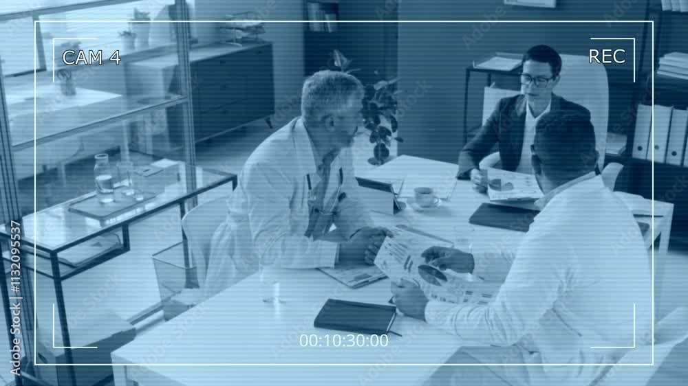 CCTV camera footage of two male doctors and female clinical director ...