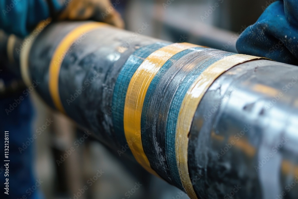 Sealing pipe joints with plumbing standard techniques in industrial ...