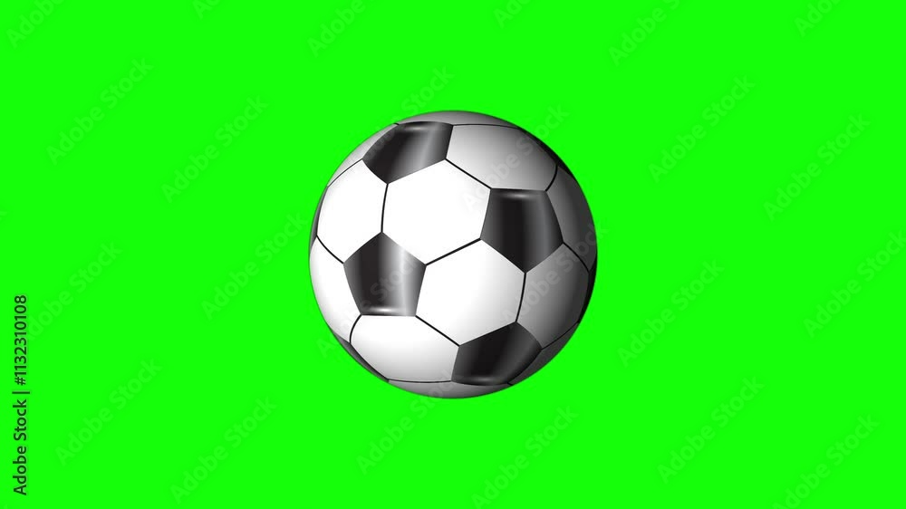 Soccer Ball Green Screen: A classic soccer ball, isolated against a ...