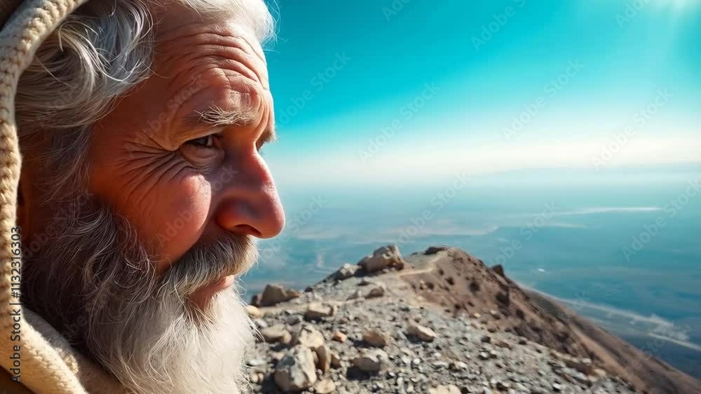 Dramatic depiction of Moses on Mount Sinai, where he received the Ten ...