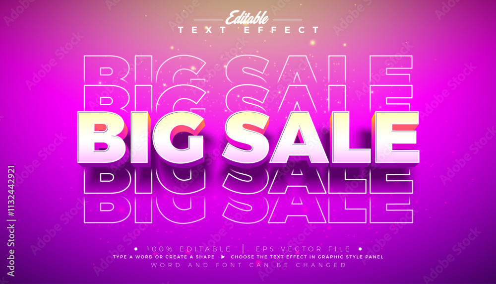 Big Sale 3D Text Effect Design Editable and Scalable Vector Graphic ...