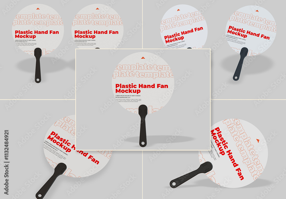 Plastic Hand Fan Mockup Stock Template | Adobe Stock