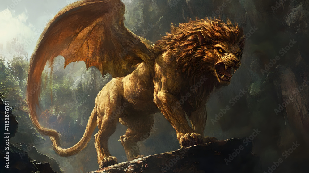 Manticore the man eater mythical monster of the ancient greek mythology ...