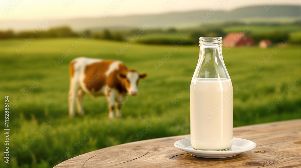 Fresh Glass of Non-Homogenized Milk with Creamy Top Layer Symbolizing ...
