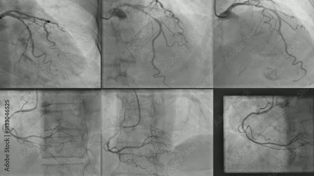 coronary angiogram showed right coronary artery (RCA) left anterior ...