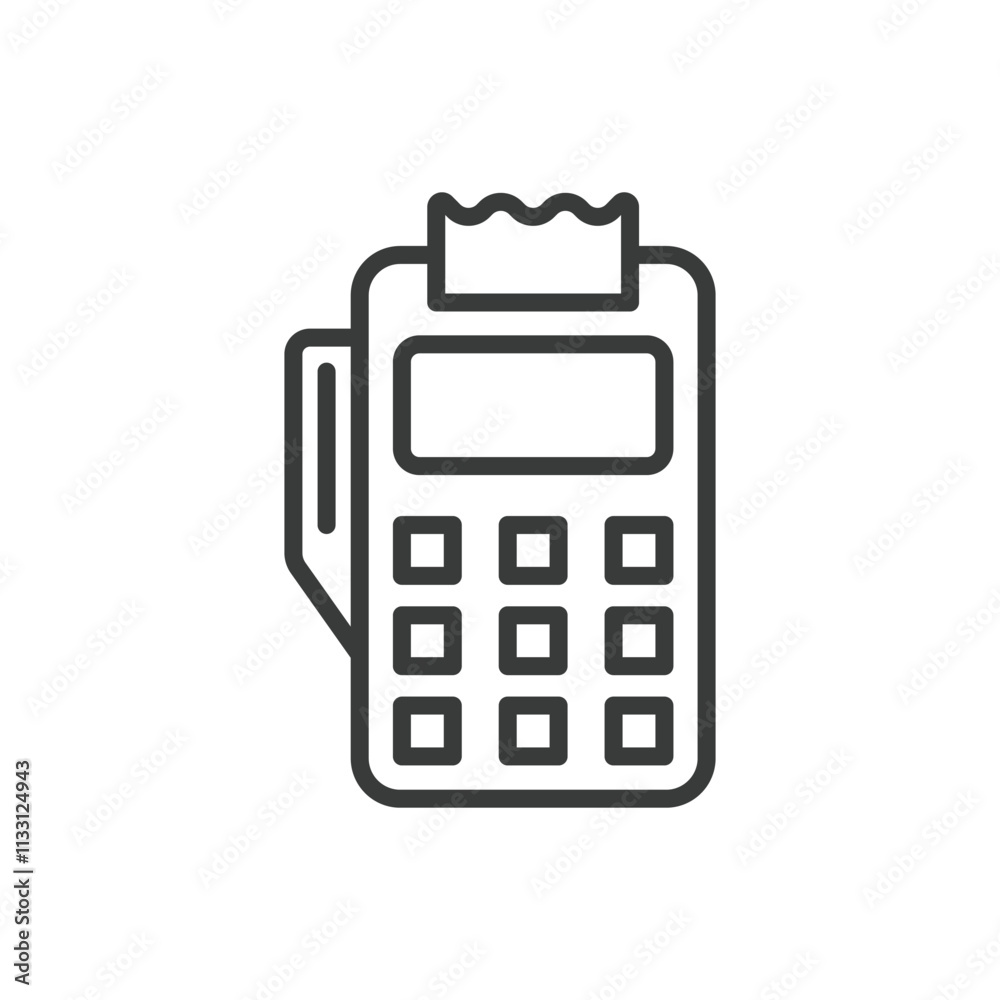 Payment terminal, icon in line design. Payment, terminal, checkout ...