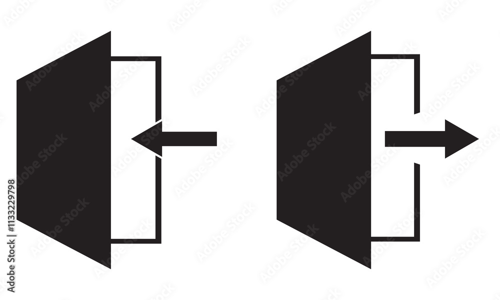 arrow Login account icon - Enter symbol, log in icon button - arrow and ...