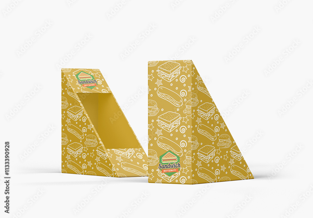 Sandwich Box Mockup Stock Template | Adobe Stock