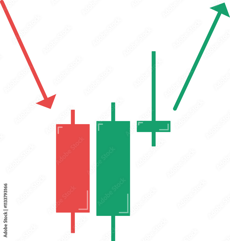 Candlestick pattern for long position. Stock Illustration | Adobe Stock
