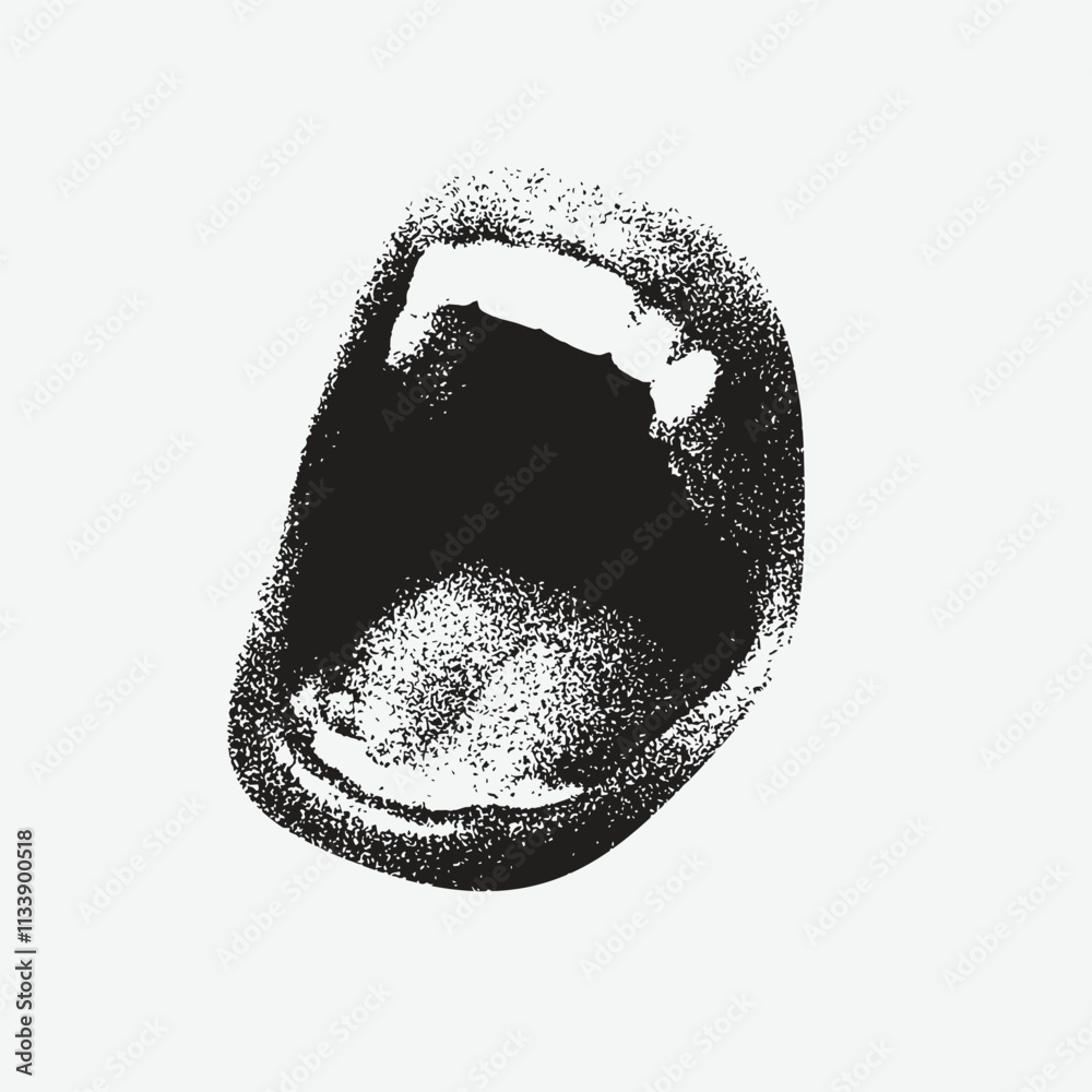 Angry mouth with a stipple effect in halftone Stock Vector | Adobe Stock