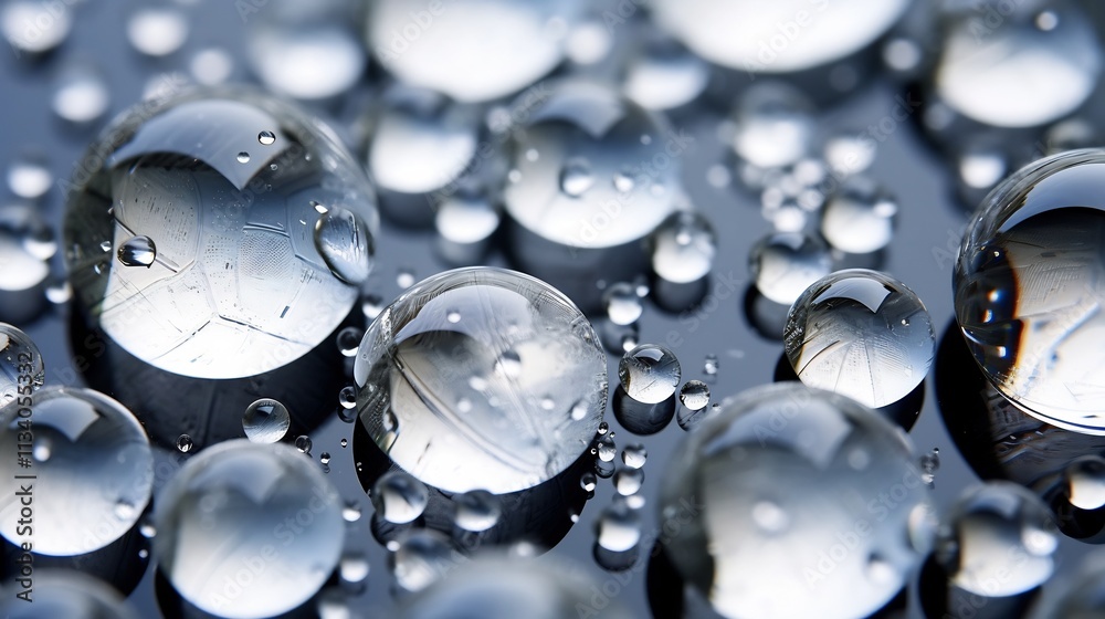 Closeup view of zinc droplets undergoing the solidification process ...