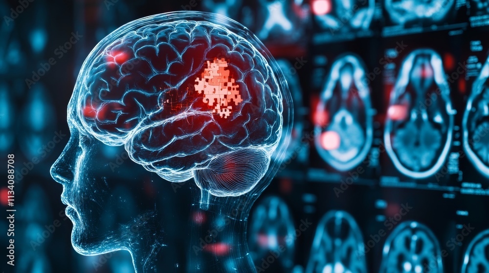 Head and brain diseases concept The last missing piece of the brain ...